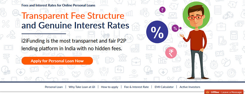 Personal Loan Interest Rates and Processing Fees Structure - i2iFunding